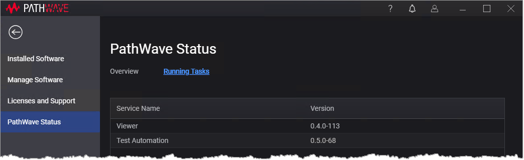 View PathWave Status and Running Tasks
